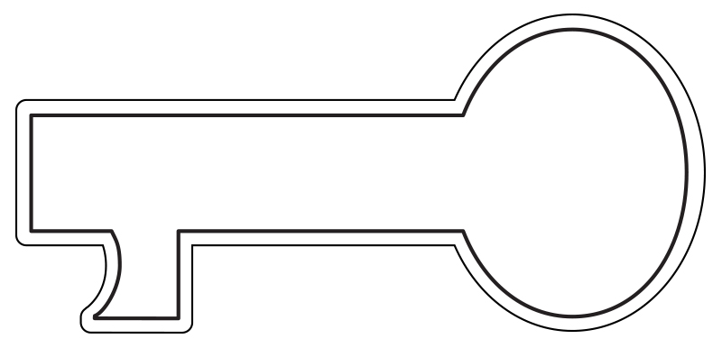 2.81x5.18 Custom Key Shaped Magnets 20 Mil