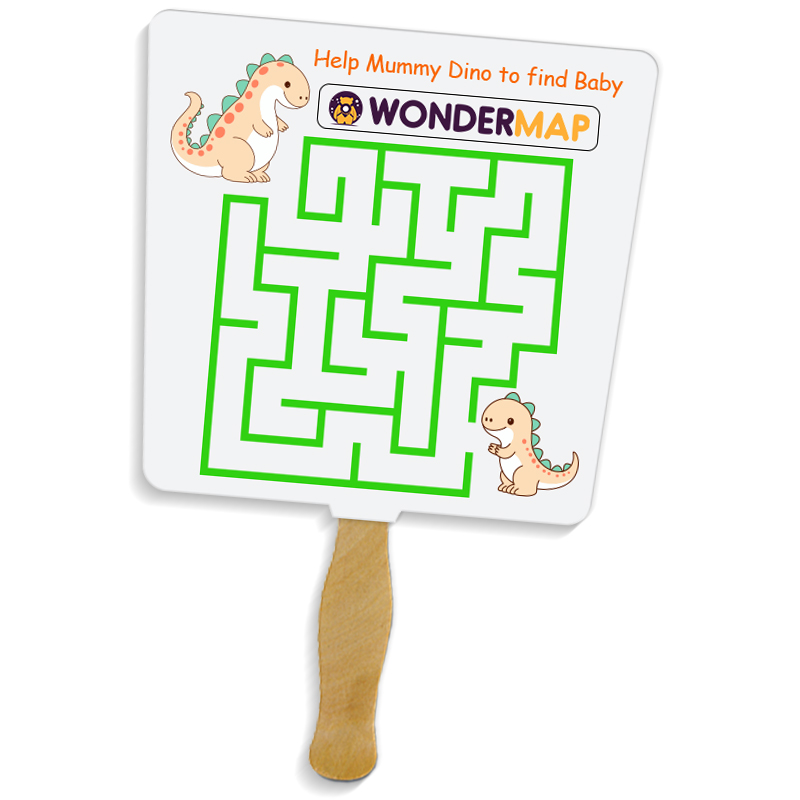 Custom Printed Tapered Shape Full Color One Sided Coloring Hand Fans ...