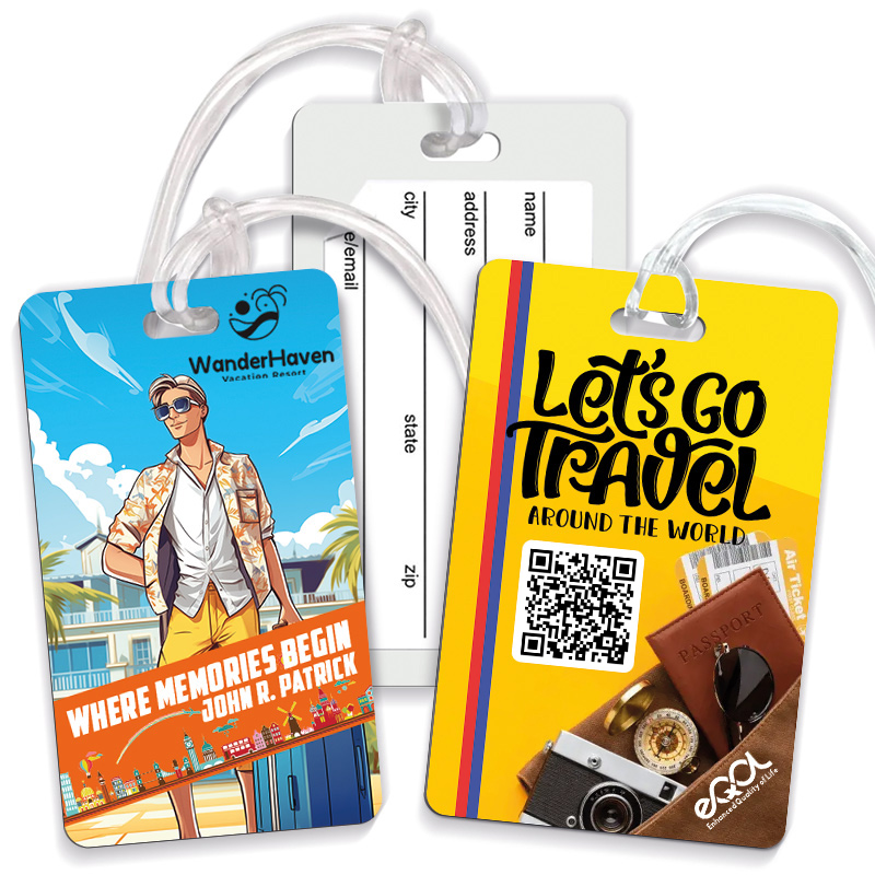 2"x3" Custom Printed Full Color Mini Luggage Tags