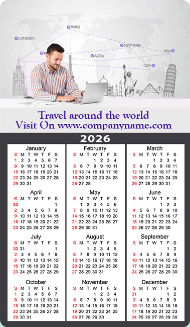 3.5x6 Personalized Announcement Calendar Magnets 20 Mil Round Corners