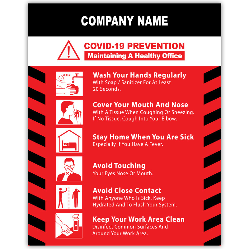 8x10 Custom Flu Prevention Indoor Magnets 30 Mil Square Corners