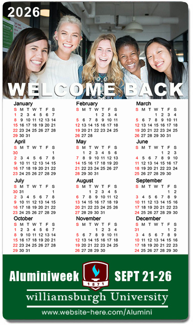 3.5x6 Customized Announcement Calendar Magnets 20 Mil Round Corners